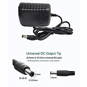 12 Volt 2A Power Adapter Supply, AC 100-240V to DC 12 V Power Supply Transformer Charger Wall Plug for DC12V Light Security CCTV Camera, Black, 8x5x3.3 cm