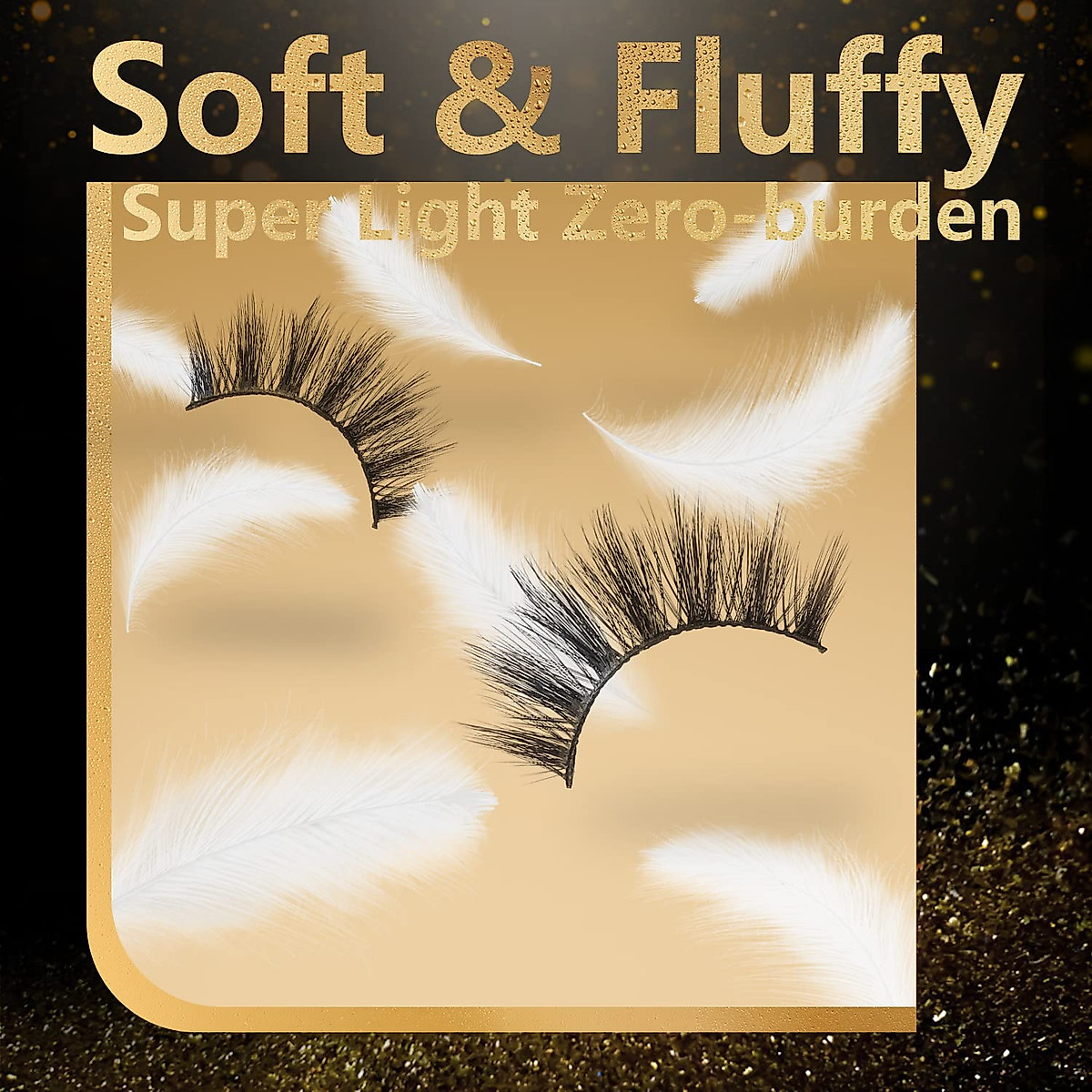 Larbois 7 Pairs False Eyelashes, Fluffy Dramatic Fake Eyelashes Strips Cross Soft Natural Faux Mink Lashes 3D Volume Reusable Wispy Lashes Pack