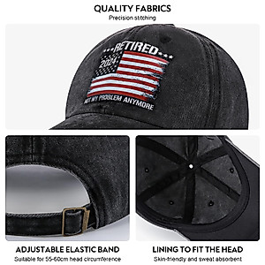 LAMCEPLU Retirement Gifts for Men, Retirement Hats 2024, Retirement Party Decorations, Adjustable Cotton Printed Baseball Cap (US, Alpha, One Size, Large, Standard, Grey)