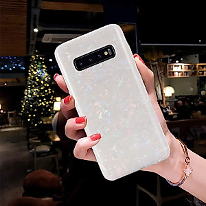 J.west Galaxy S10 Plus Case, Luxury Sparkle Glitter Cute Phone Case Girls Women Pretty Design Translucent Clear Slim TPU Soft Rubber Silicone Cover Protective Case for Samsung Galaxy S10 Plus Colorful