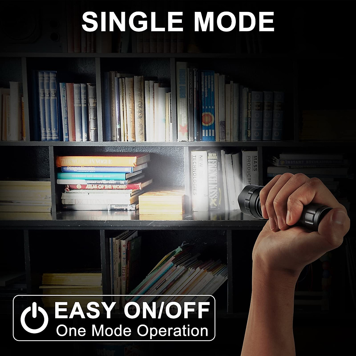 ULTRAFIRE Tactical Flashlight with Holster, Single Mode LED Flashlight 1000 High Lumen Duty Flashlights with Belt Holster and Charger, Bright Small Flash Light WF-501B