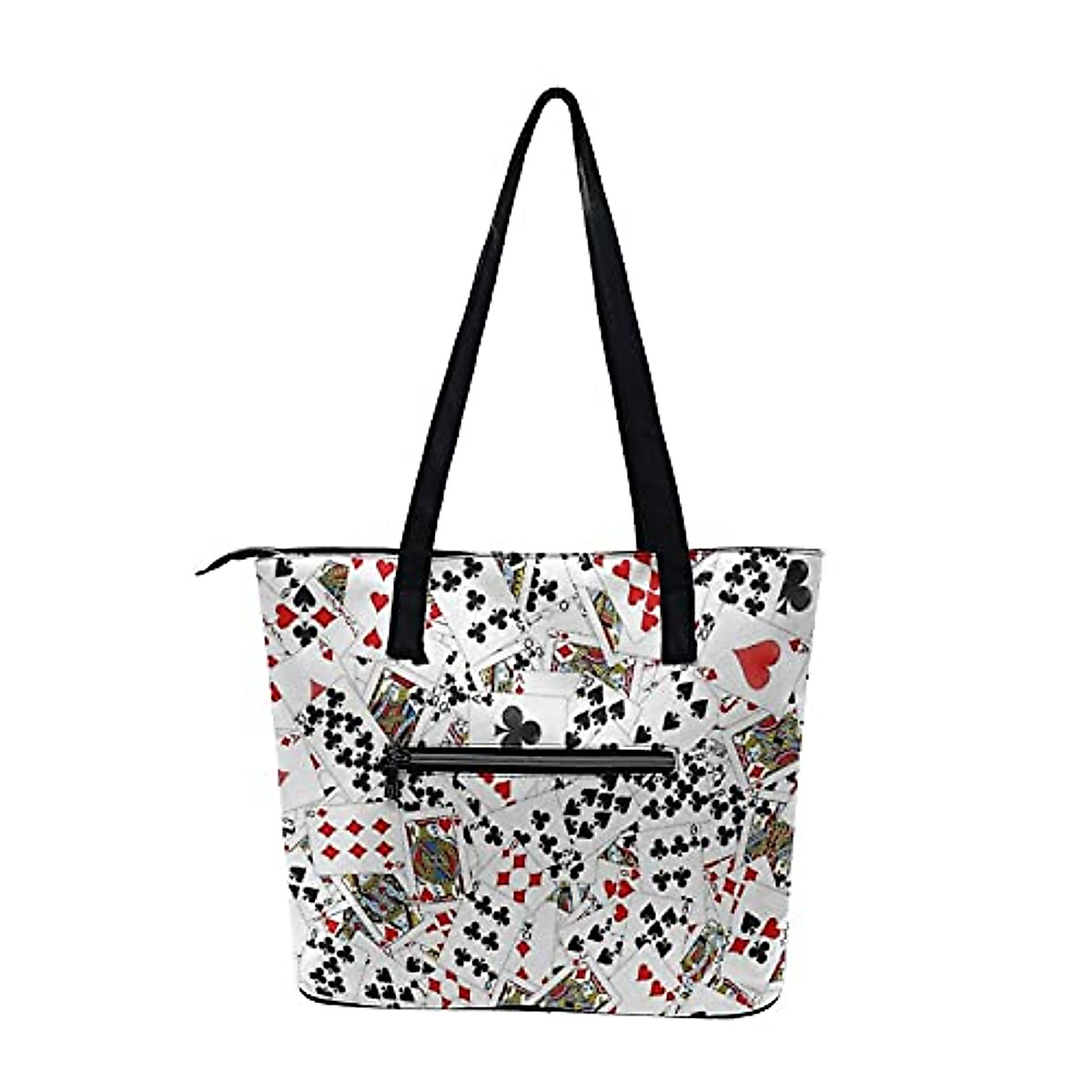 Playing Poker Cards Shoulder Tote Bag Purse Top Handle Satchel Handbag For Women Work School Travel Business Shopping Casual