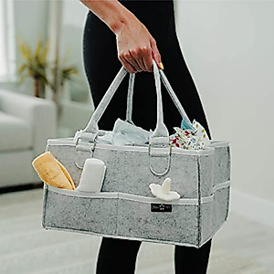 Blossom Aster - Baby Diaper Caddy Organizer | Car Storage Tote Bag | Nursery Storage Bin | Shower Basket for Newborn Boy and Girl