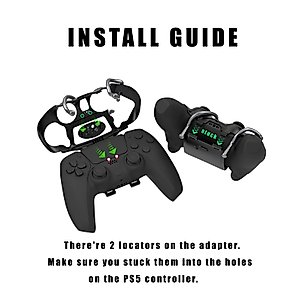 EXknight Leverback V2 Paddles Attachment, Back Buttons Adapter for PS5 Controller | Fit with Thumb Grips (Black)