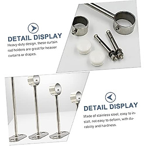 TIDTALEO 2pcs Pole Crane Shower Rod Holder Boom Stand L Brackets Heavy Duty Ceiling Mount Brackets for Curtain Rods Boom Pole Holder Closet Pole Clothes Rod Socket Bathroom Accessory Holder