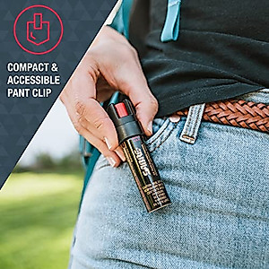 SABRE Advanced Pepper Spray for Self Defense, 3-in-1 Formula with Maximum Strength Pepper Spray, CS Military Tear Gas, UV Marking Dye, Fast Access Easy Carry Belt Clip, 35 Bursts, 0.67 fl oz, 2 Pack