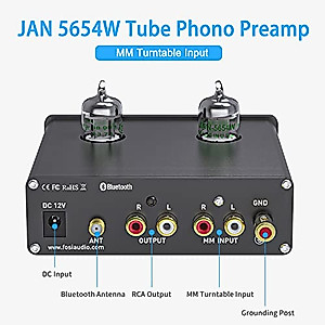Fosi Audio Box X3 5654W Tube Phono Preamp Turntable Preamplifier for MM Phonograph Bluetooth 5.0 Mini Stereo Hi-Fi Pre-Amplifier for Home Audio Record Player Sound System