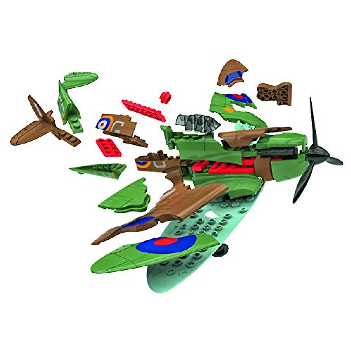 Airfix Quickbuild Supermarine Spitfire Airplane Brick Building Plastic Model Kit J6000 Brown