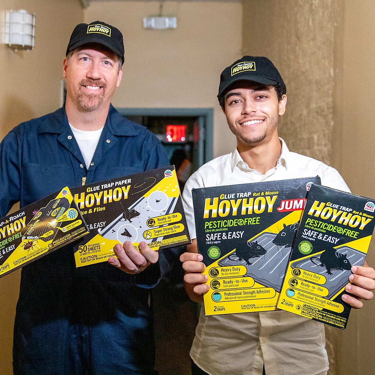 HOY HOY Rat & Mouse Jumbo Size Glue Trap 6 Traps [3-Pack] - Heavy-Duty Professional Strength Ready-to-Use Rodent Pest Control, Great for Home with Kids & Pets Indoor Household Pests