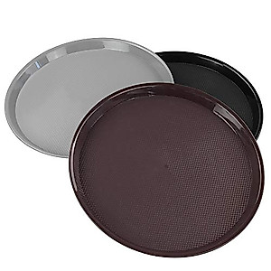 Cand Plastic Round Serving Trays, 3 Packs