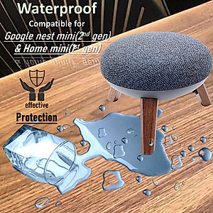 Real Wood Holder Compatible for Google Home Mini,nest Mini(2nd gen),Small Secure Tripod Accessories for Speaker Better Sound,Sturdy Durable Stable Wooden Stand for Home Mini Smart Speaker(Walnut)