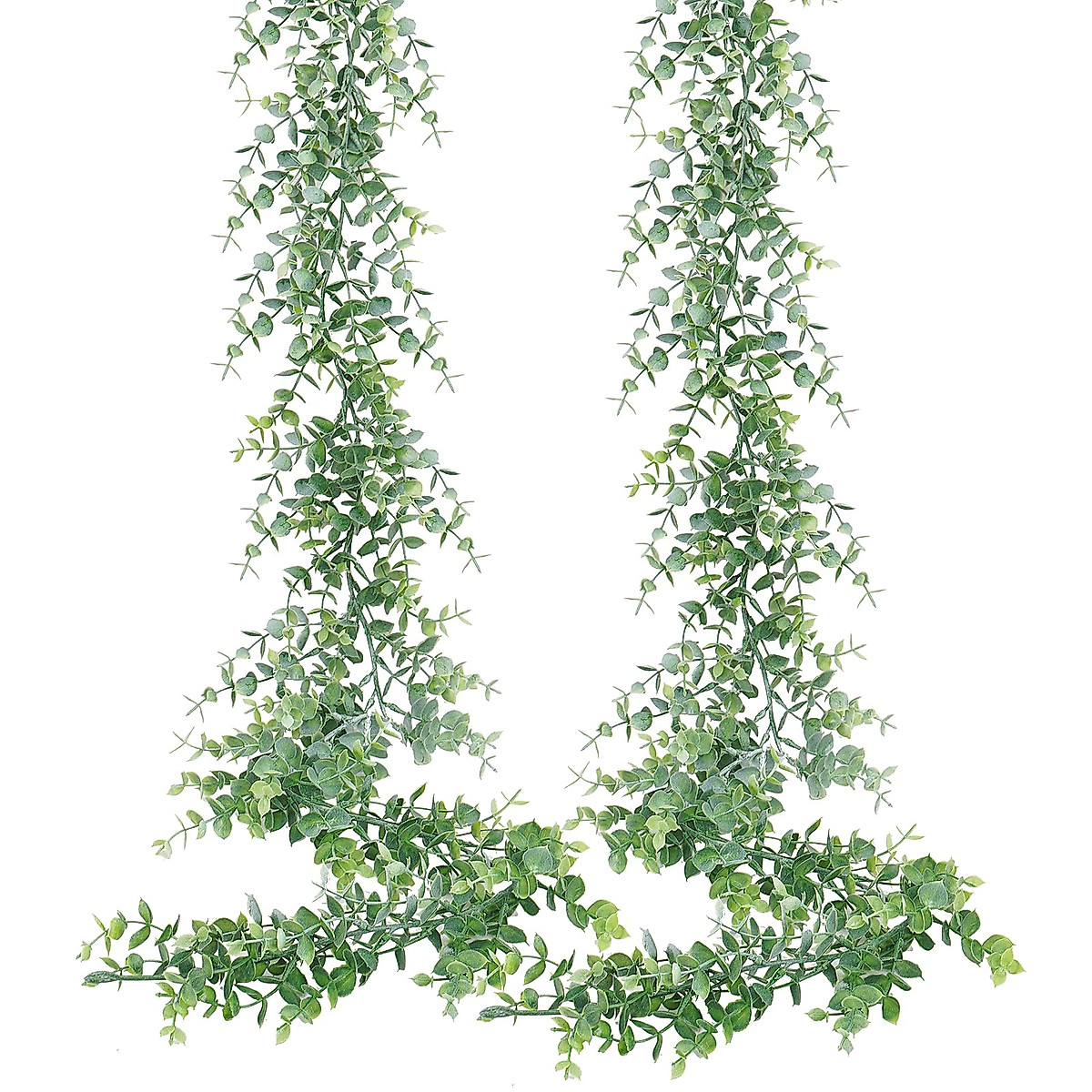 Dolicer Eucalyptus Garland, 12FT Faux Greenery, Artificial Leaves Vine, Fake Hanging Garlands Wedding Decor (Grey Green)