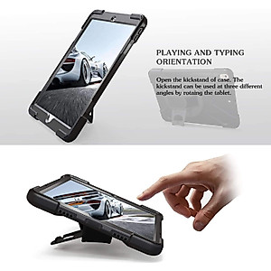 iPad 5th/6th Generation Case 9.7 Inch 2017 2018 for Kids with 360 Rotating Stand+Hand Strap | Military Grade Heavy Duty Rugged Shockproof Case for iPad 6th/5th Gen 9.7" A1893/A1954/A1822/A1823 | Black