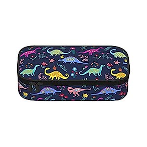 Gocerktr Dinosaurs Pencil Case Organizer Large Capacity with Compartments Pen Bag Multifunction Makeup Bag for Women