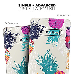 DesignSkinz Retro Summer Pineapple v2 Protective Vinyl Decal Wrap Skin Cover Compatible with The Samsung Galaxy S20 (Screen Trim & Back Glass Skin)