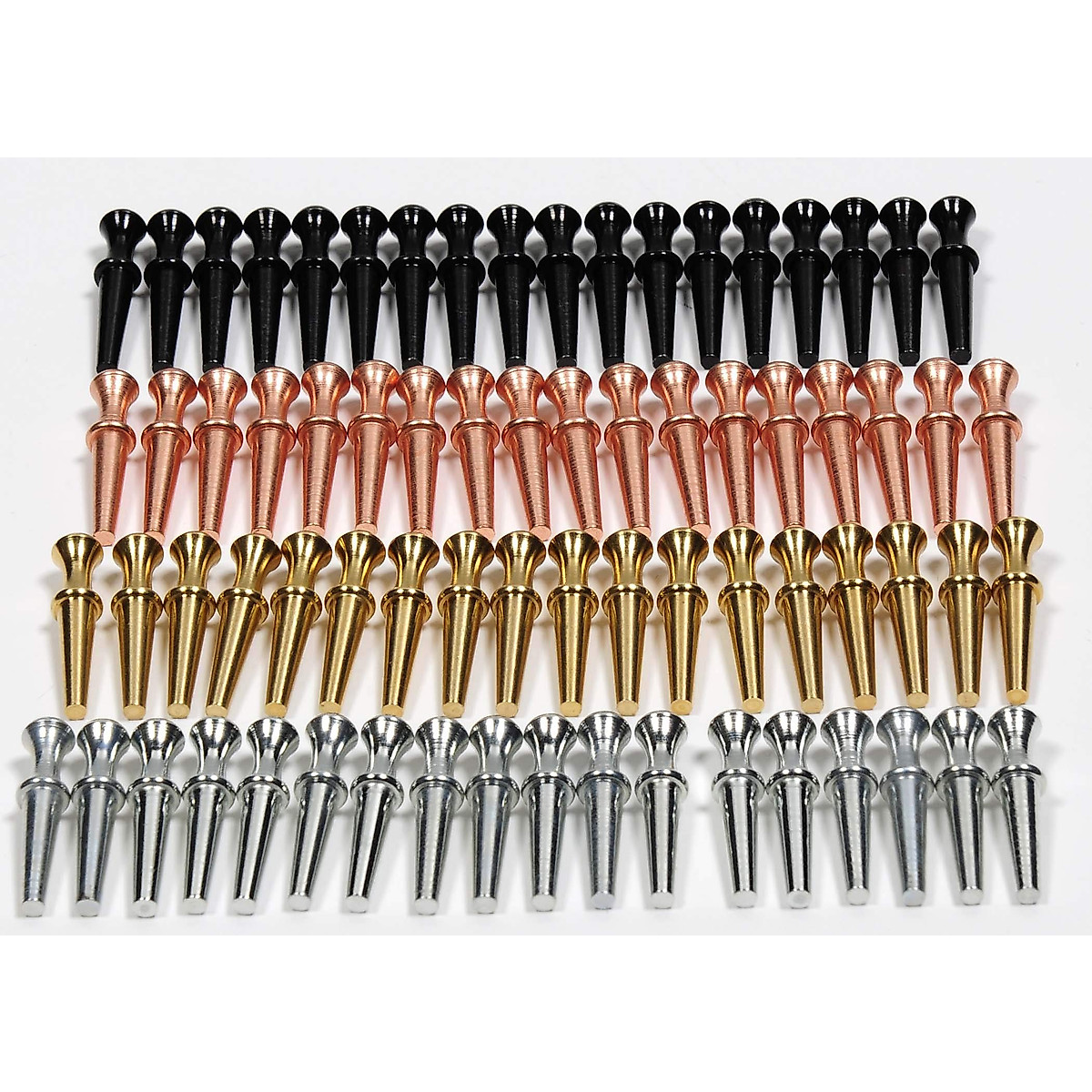 Cribbage Pegs Friends and Family Pack - Premium Metal Cribbage Pegs Set of 72 in Four Colors; 1? Tall; Fit 1/8 Holes, Red Velveteen Pouch, Bundled Items