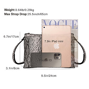 AFKOMST Small Crossbody Bags for Women Snakeskin Shoulder Purse and Handbag Faux Leather