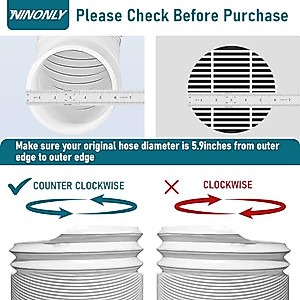 5.9 Inch Portable Air Conditioner Hose - Portable AC Hose with 79" Length Anti-Clockwise Thread, Universal AC Exhaust Hose Air Conditioner Parts Accessories
