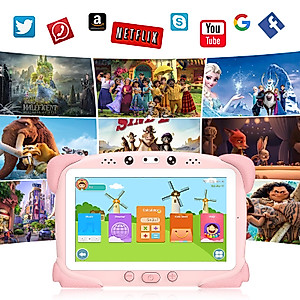 Kids Tablet, 7 inch Tablet for Kids, 32GB Toddler Tablet for Kids with Shockproof Case, Bluetooth, WiFi, Parental Control, Kids App Pre-Installed, Google, Netflix,YouTube
