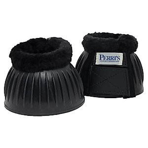 Perri's Double Velcro Fleece Bell Boots, Black, Large