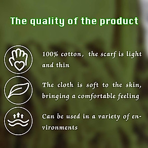 100 percent Cotton Military Shemagh Arab Tactical Desert Keffiyeh Thickened Scarf Wrap for Women and Men, Army Green, One Size