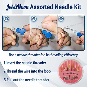 30 Pack Premium Hand Sewing Needles, 6 Sizes Assorted Sewing Needles for Handsewing Large Eye Stitching Needles for Sewing Repair Embroidery Needles Sewing Sharp Needles (1)