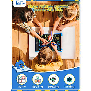 TEKFUN Kids Toys,10in 2 Pack LCD Writing Tablet Coloring Doodle Drawing Board Pad for Kids with Stylus, Car Trip Educational Toys Easter Toys Birthday Gift for Toddlers 3 4 5 6 7 Kids Girls Boys