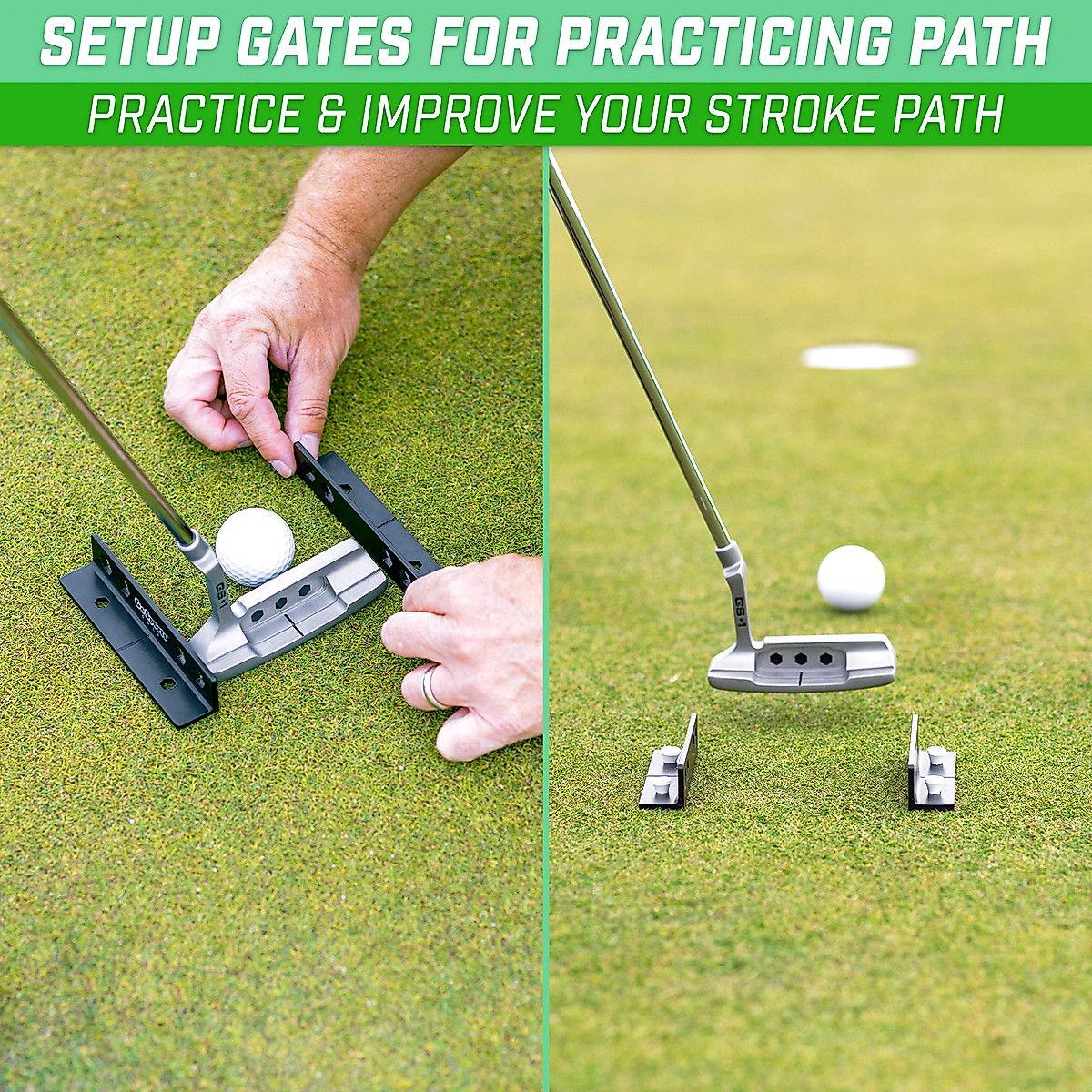 GoSports Golf Putting Alignment Stencil and Gate Set - Versatile Putting Aid for 10+ Drills