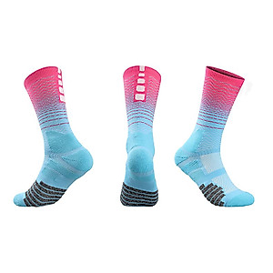 YQHMT Athletic Crew Socks Performance Thick Cushioned Sport Basketball Running Training Compression Socks for Men & Women