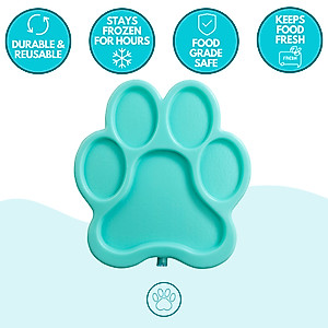 Bentology Paw Themed Hard Ice Packs - 3 Pack, Enhance Lunch with Color and Personality, No Wear and Tear, Reusable, BPA Free, Easy to Wash and Fit in Lunch Bag