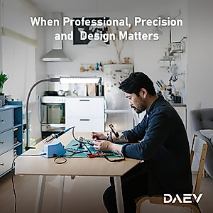 Desk Lamp for Nail Professionals – DAEV 27” Gooseneck Arm Nail Lamp for Desk, Bright Workbench Light, Hobby Light, Architect Lamp – 120 LEDs of Flicker-Free Daytime Light