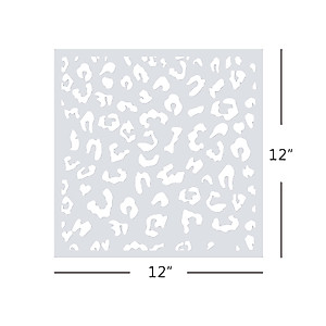 GSS Designs Leopard Skin Stencil - Reusable Cheetah Print Stencils for Painting on Wood Fabric Baking Furniture Wall Floor Decor (12'' x 12'')