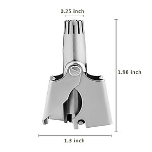 Manual Nose Hair Trimmer, Stainless Steel Portable Nose Hair Trimmer, Removable Clean Nose Ear Hair Trimmer for Men(Silver)