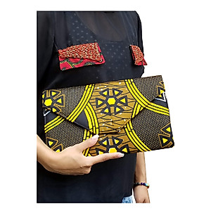 Dupsie's Black and Yellow African Print Clutch Purse