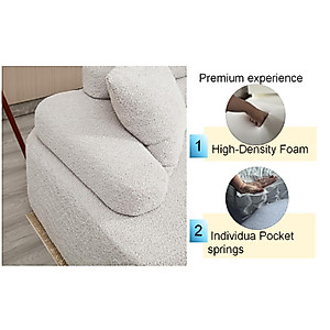 Yoglad Curved Modular Sectional Couch with 4 Pillows, Comfy Floor Sectional Sofa,Free Combination Deep Seat Furniture Sets for Living Room Bedroom Apartment (Light Gray)