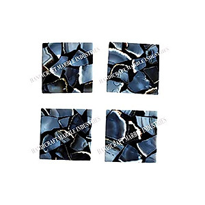 Valentine's Gifts Coaster #4 Blue Agate design Color Coaster Wholesale Price Drink Coaster Tableware Bar Accessories Dinning Tableware