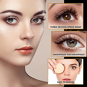 6 Pairs Reusable Self Adhesive Eyelashes No Glue or Eyeliner Needed Waterproof Natural Look False Lashes Extension Stable Stick on Eyelashes False Eyelashes Gift for Women Girls, 3 Style