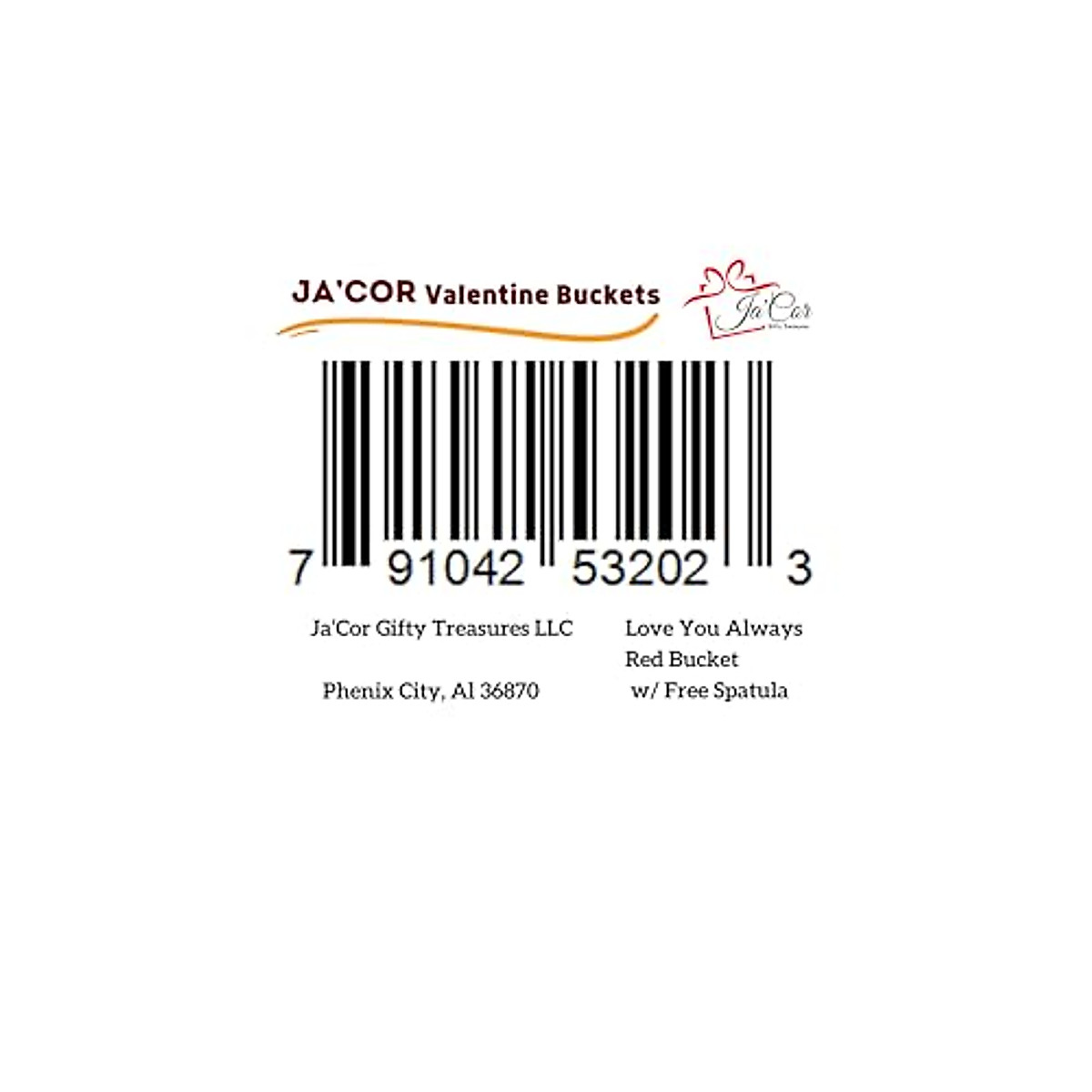 Ja'Cor Love You Always Red Plastic Oval Buckets with Handles, Wedding Valentines Day Gifts Gift Baskets Organizer Storage Containers Ice Bucket Party Holiday Decorations with 1-Pc Ja'Cor Spatula