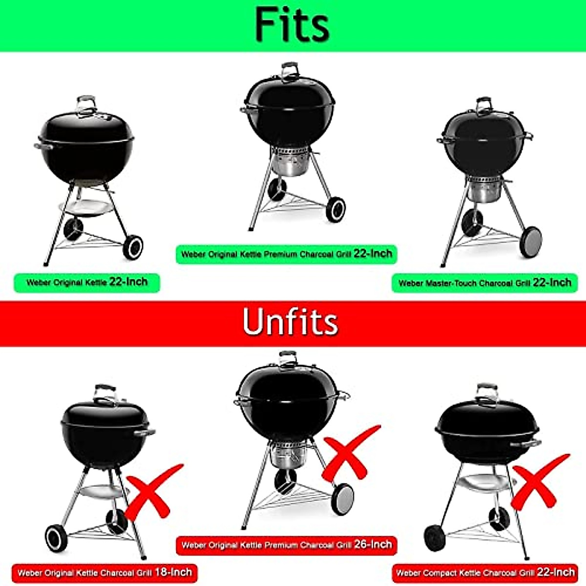QuliMetal Grill Table Shelf and BBQ Whirlpool for Weber 22 Inches Kettle Charcoal Grills