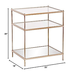Southern Enterprises Knox Glam Mirrored, Side Table, Gold
