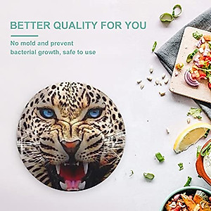 Angry Leopard Cutting Board Tempered Glass Chopping Board for Kitchen Hotel