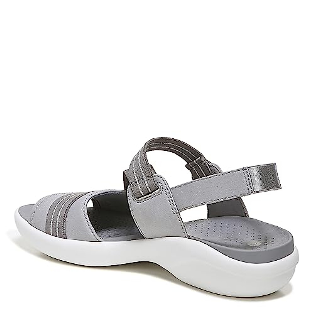 BZees Womens Chance Strappy Sandal Silver Shimmer 6.5 M