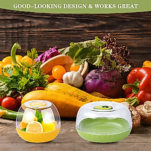 LINXIU Vegetable and Fruit Storage Containers for Fridge Reusable Lemon Holder Organizer Avocado Shaped Storage Food Saver Keepers 2 Pack