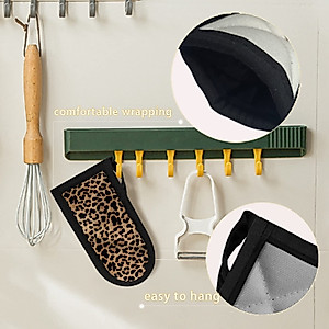 Youngerbaby Cool Leopard Print Hot Handle Covers Pot Pan Handle Covers Heat Resistant Skillet Handle Holder for Kitchen, BBQ Baking Cookware Cast Iron Skillet Handle Covers 2 Pcs