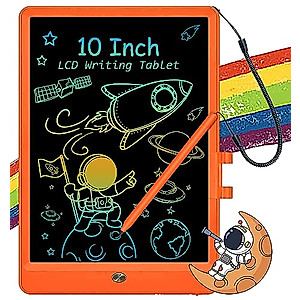 LCD Writing Tablet for Kids, 10 Inch Electronic Doodle Board Drawing Tablet, Erasable Reusable Colorful Drawing Pads, Educational and Learning Toy Gifts for 3 4 5 6 7 8 Years Old Girls Boys (Orange)