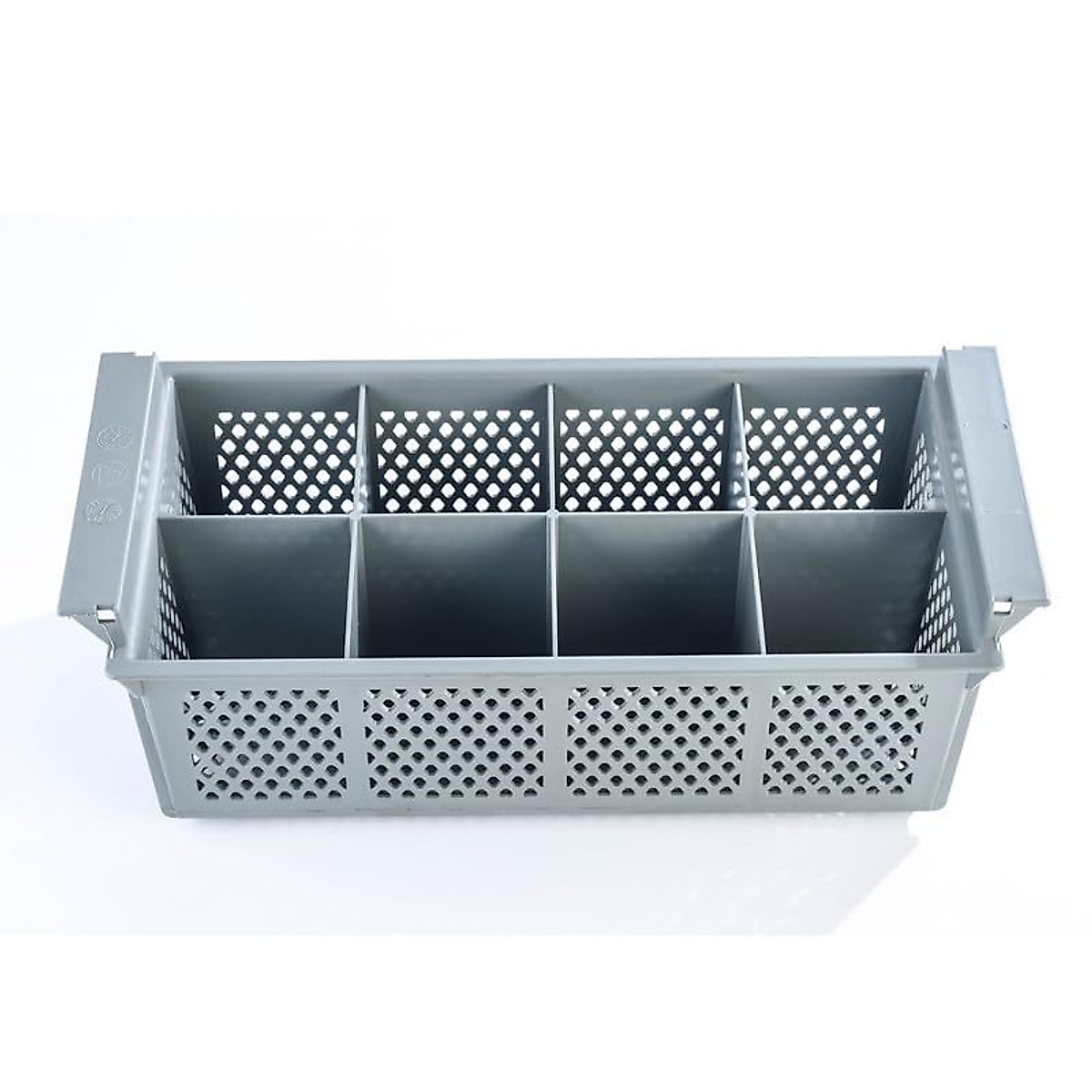 benbigbee 8 Compartment Flatware Baske, Plastic Cutlery Utensil Holder Storage Organizer Caddy for Kitchen Countertop Organization - Holds Fork, Knife, Spoon (Grey)