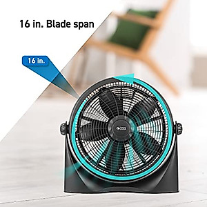 Commercial Cool 16 Inch High Velocity Floor Fan, Black, CFF16B