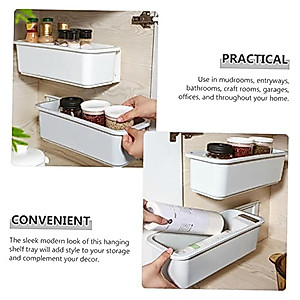 Hemoton pull-out storage box storage drawers organizer bathroom rack organizer makeup containers bathroom cabinet organizer shelf organizer under sink organizer wall mount tissue case pp