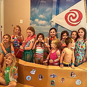 86 PCS Moana Party Favors, Moana Slap Bracelet and Stickers for Kids Moana Themed Birthday Party Baby Shower Decorations