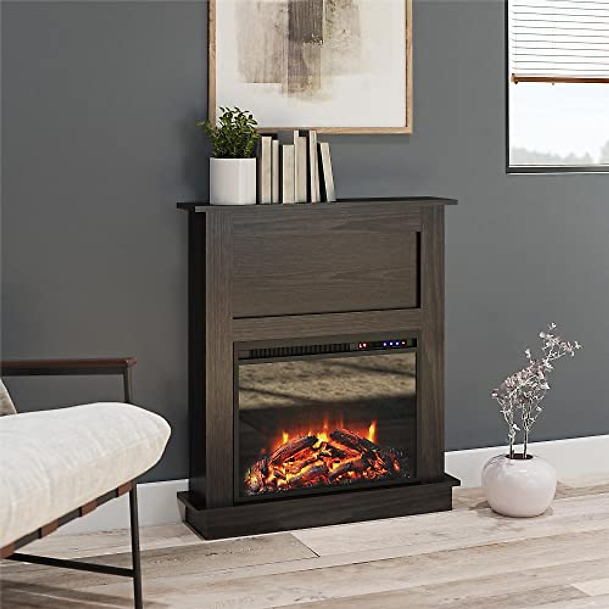 Ameriwood Home Ellsworth Fireplace with Mantel, Espresso